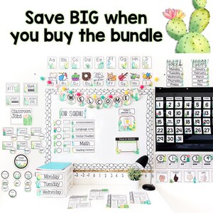 Editable Cactus Succulent Daily Schedule Cards Plant Classroom Decor ...