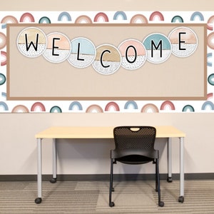 PRINTABLE Welcome Banner Boho Neutral Classroom Decor Neutral Welcome ...