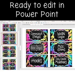 Tie Dye Teacher Tool Box Labels, Groovy Hippie Classroom Decor Teacher ...