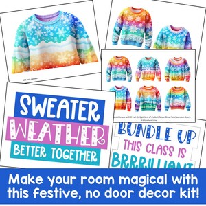 Winter Door Decorations Sweater Weather Bulletin Board Winter Classroom ...
