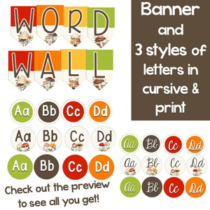 Classroom Word Wall Display Editable Mushroom Retro Classroom Decor ...