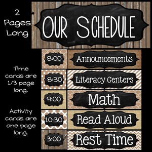 Editable Daily Schedule Cards Farmhouse Classroom Decor - Etsy