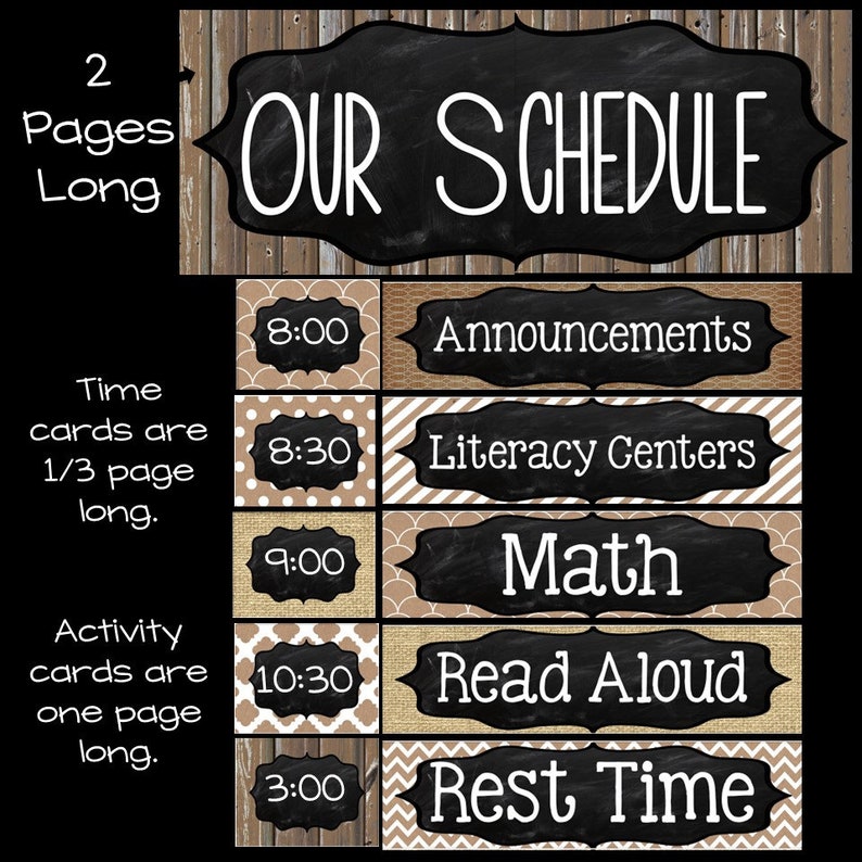Editable Daily Schedule Cards Farmhouse Classroom Decor - Etsy