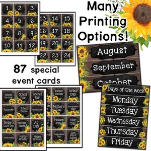 Classroom Calendar & Weather Display Set Sunflower Farmhouse Classroom ...