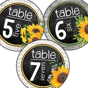 PRINTABLE Table Numbers | Sunflower Farmhouse Classroom Decor Classroom ...