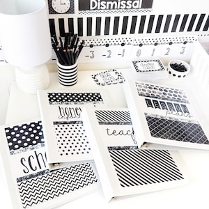 Modern Black and White Classroom Decor Bundle Classroom Bulletin Board ...