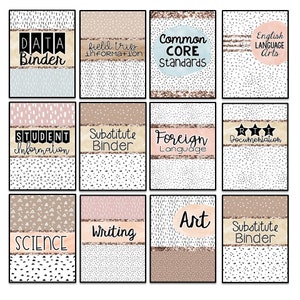 Editable Binder Covers and Spines Neutral Boho Classroom Decor ...