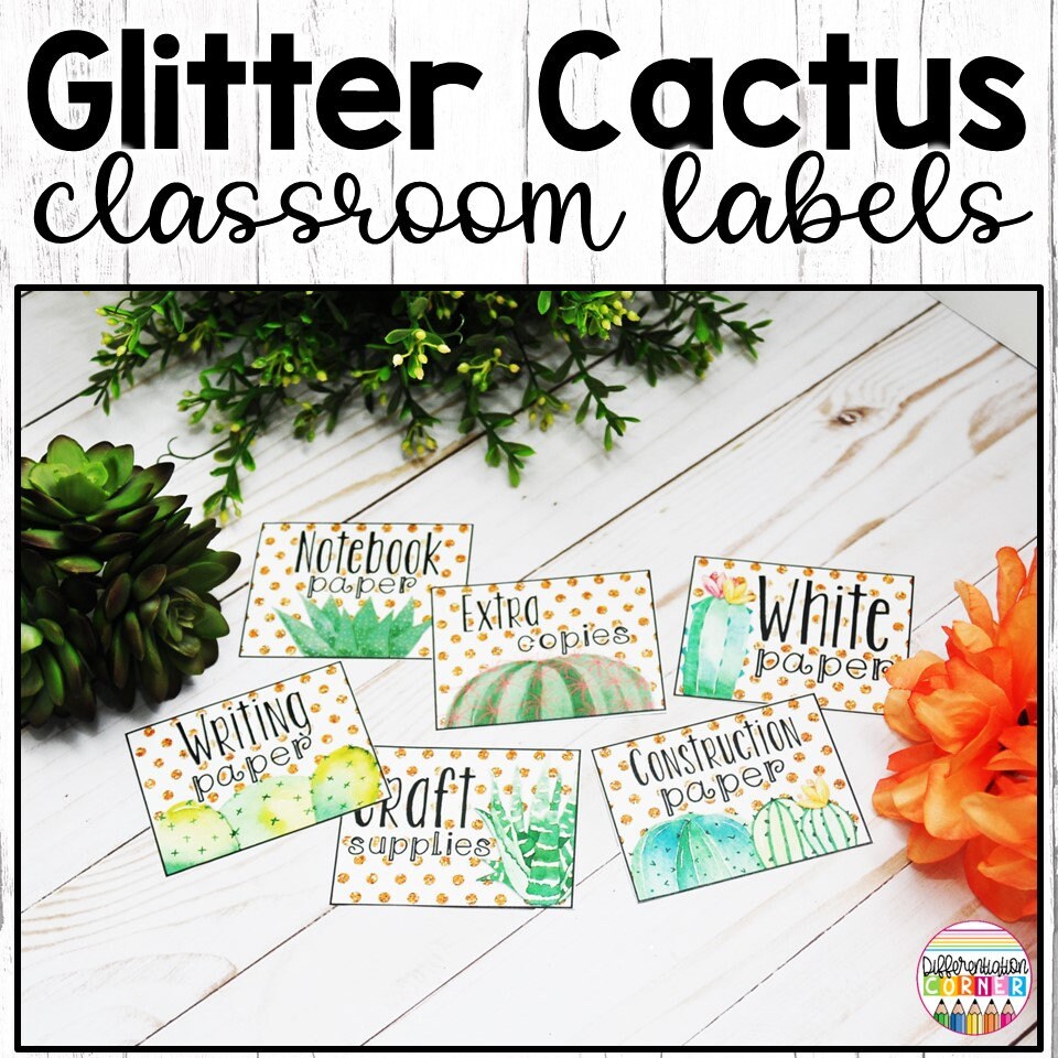 Editable Cactus Classroom Labels Cactus Classroom Decor Succulent ...