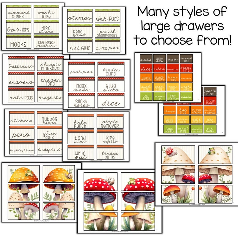 Mushroom Teacher Tool Box Labels Retro Classroom Decor Teacher Toolbox ...