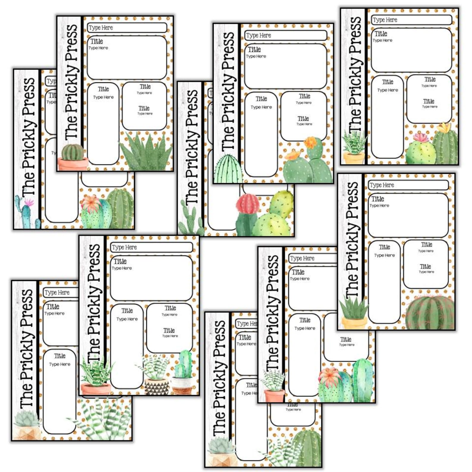 Editable Classroom Newsletter Template Cactus Classroom Decor Monthly ...
