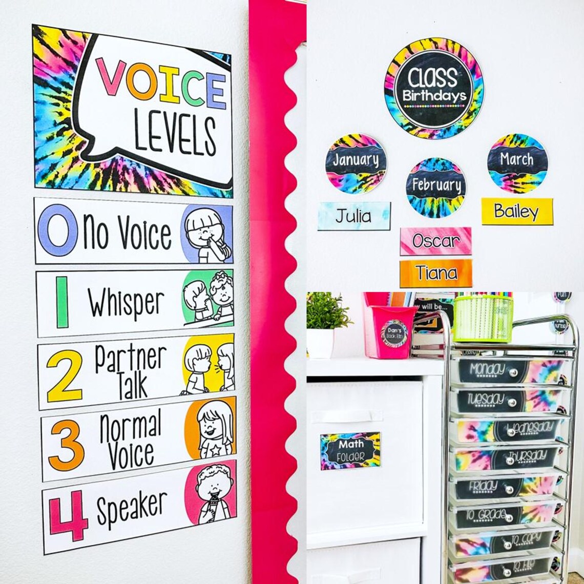 Tie Dye Retro Classroom Decor Bundle Classroom Groovy Classroom ...
