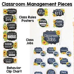Bright Sunflower Classroom Decor Bundle | Printable Classroom Bulletin ...