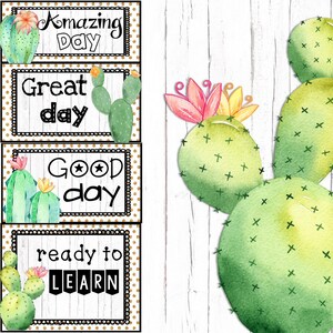 Printable Behavior Clip Chart, Cactus and Succulent Classroom Decor ...