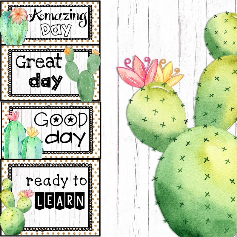 Printable Behavior Clip Chart Cactus and Succulent Classroom - Etsy