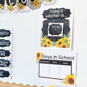 Classroom Calendar & Weather Display Set | Sunflower Farmhouse ...