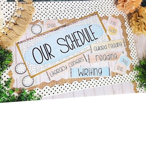 Editable Daily Schedule Cards Neutral Boho Classroom Decor Boho ...