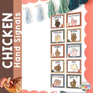 Classroom Hand Signal Posters Chicken Farm Classroom Decor Editable ...