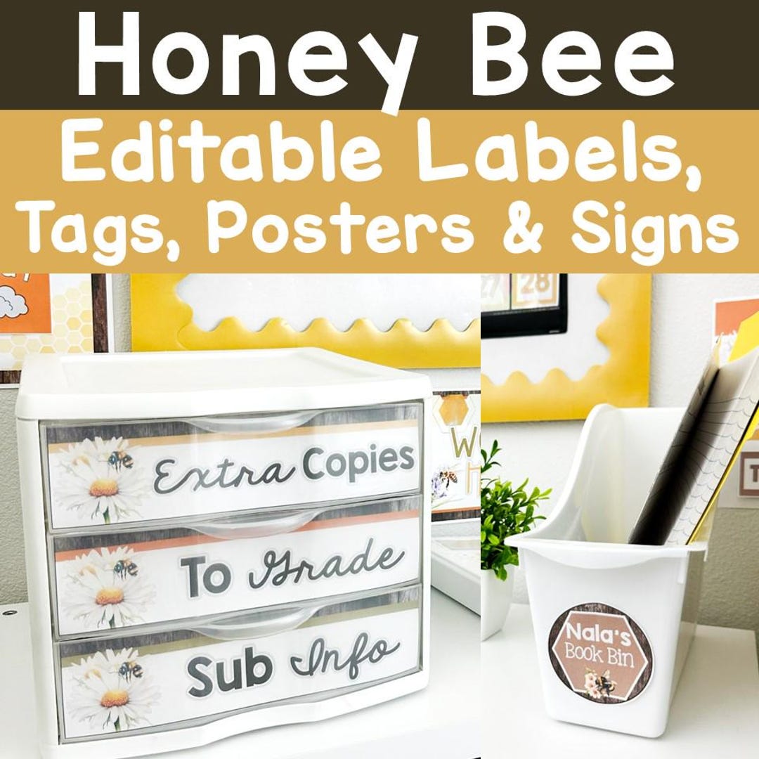 Editable Bee Classroom Labels Bee Themed Classroom Decor Classroom ...