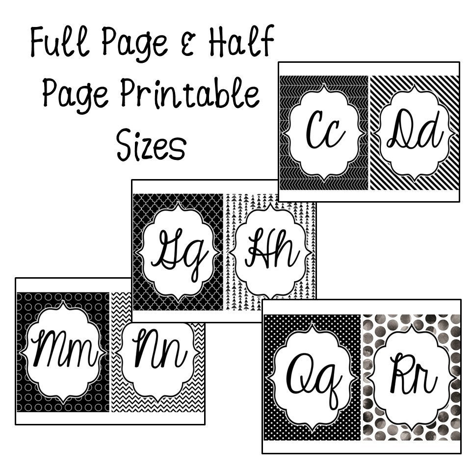 Cursive Alphabet Posters for the Classroom Black and White - Etsy