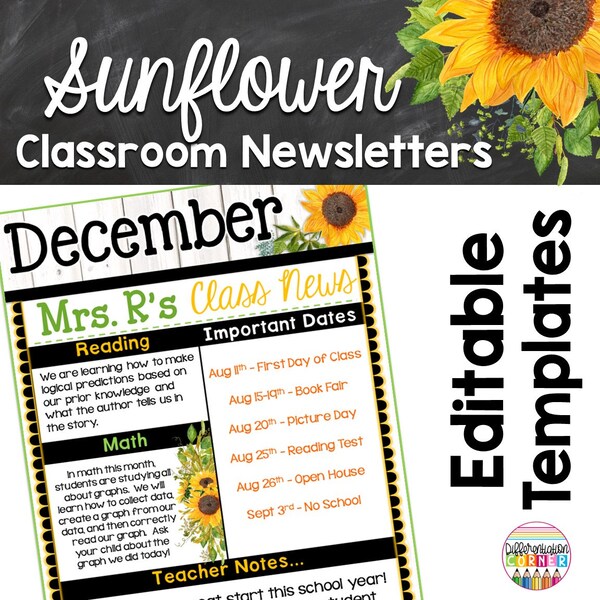 Classroom Newsletter - Etsy