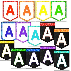 Editable Rainbow Bunting Bulletin Board Banner Letters Rainbow ...