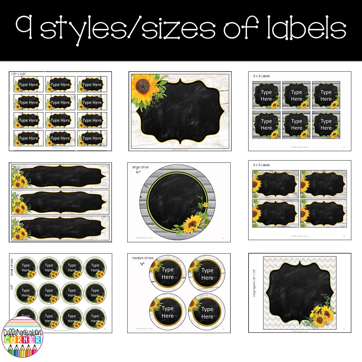 Editable Classroom Labels Sunflower Farmhouse Classroom Decor Sunflower ...