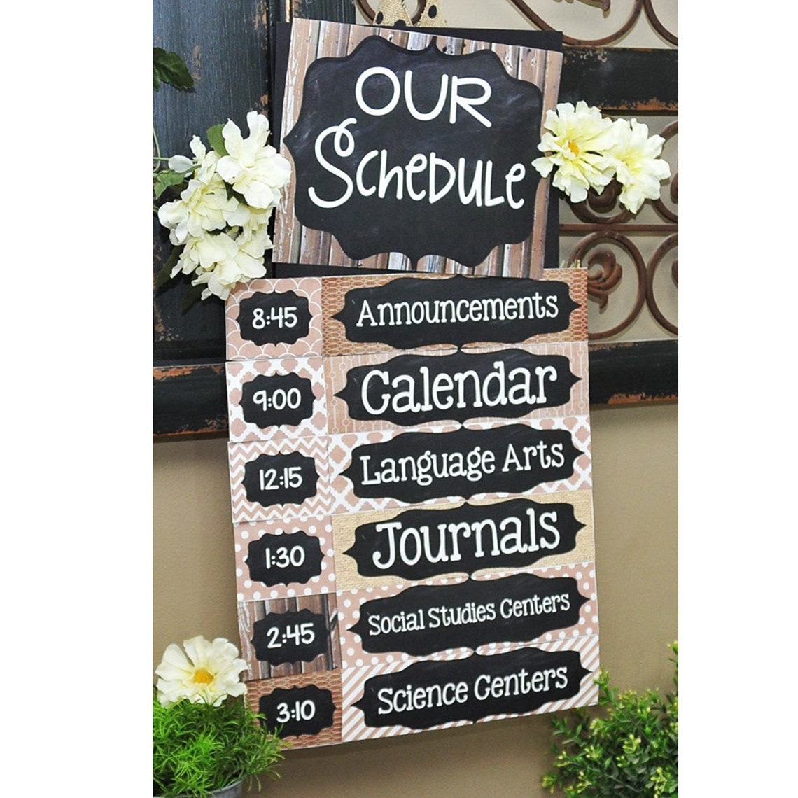 Editable Daily Schedule Cards Farmhouse Classroom Decor - Etsy