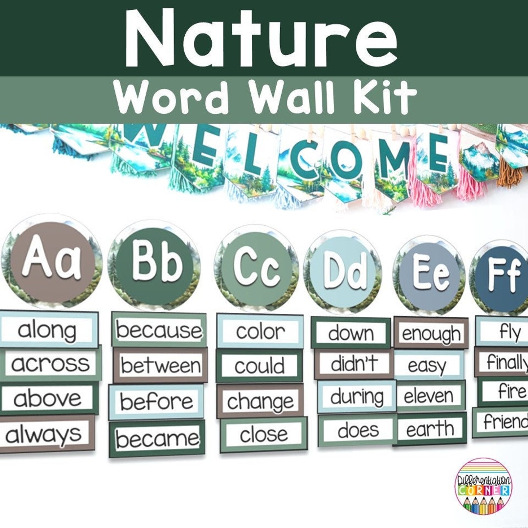Classroom Word Wall Display Editable Nature Classroom Decor Word Wall ...