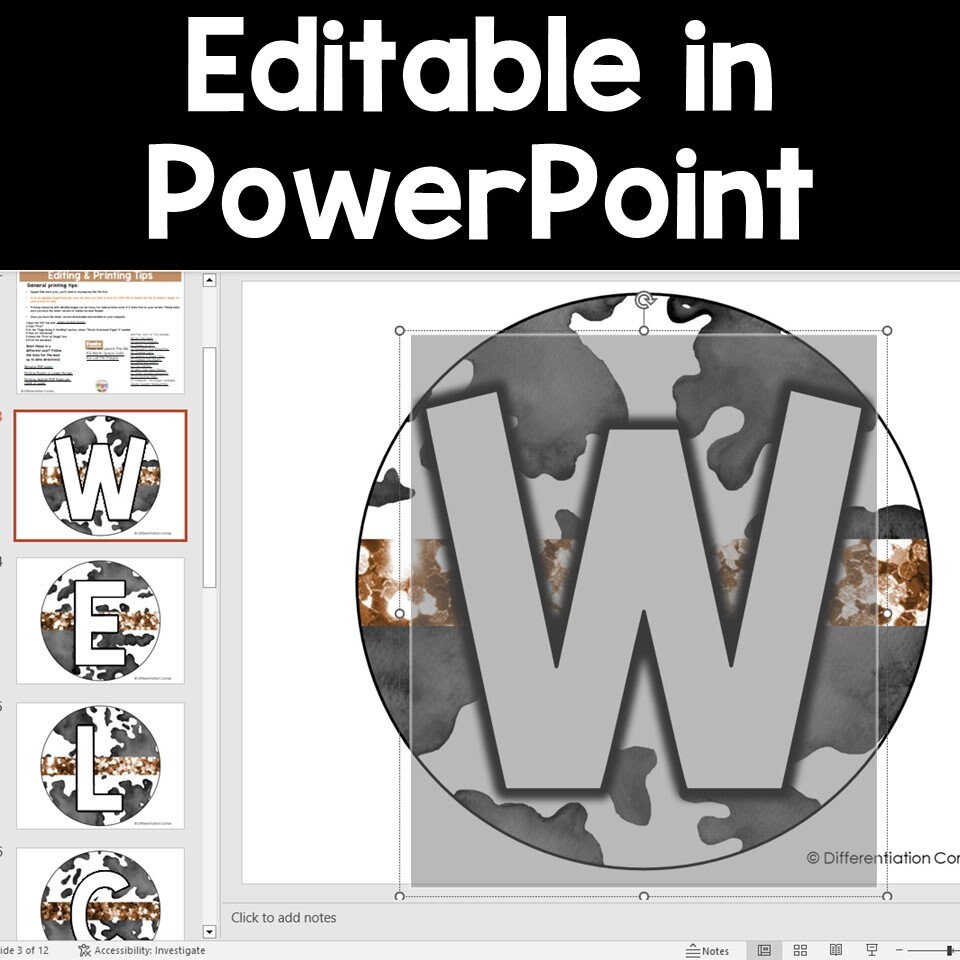 PRINTABLE Welcome Banner Farmhouse Cow Print Classroom Decor editable ...