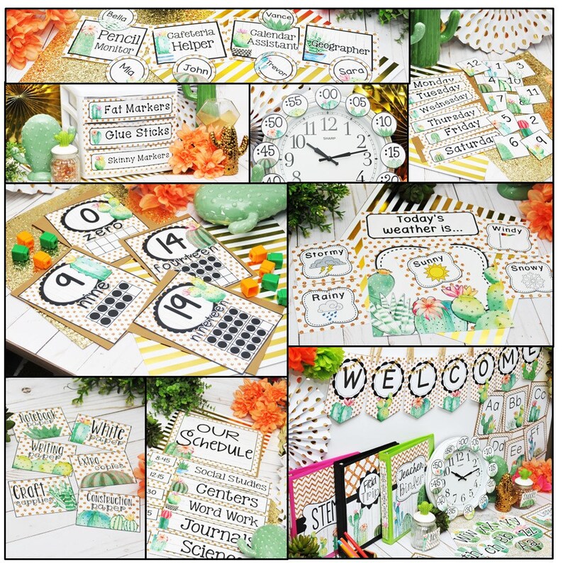 Cactus Classroom Decor Bundle Classroom Bulletin Board - Etsy
