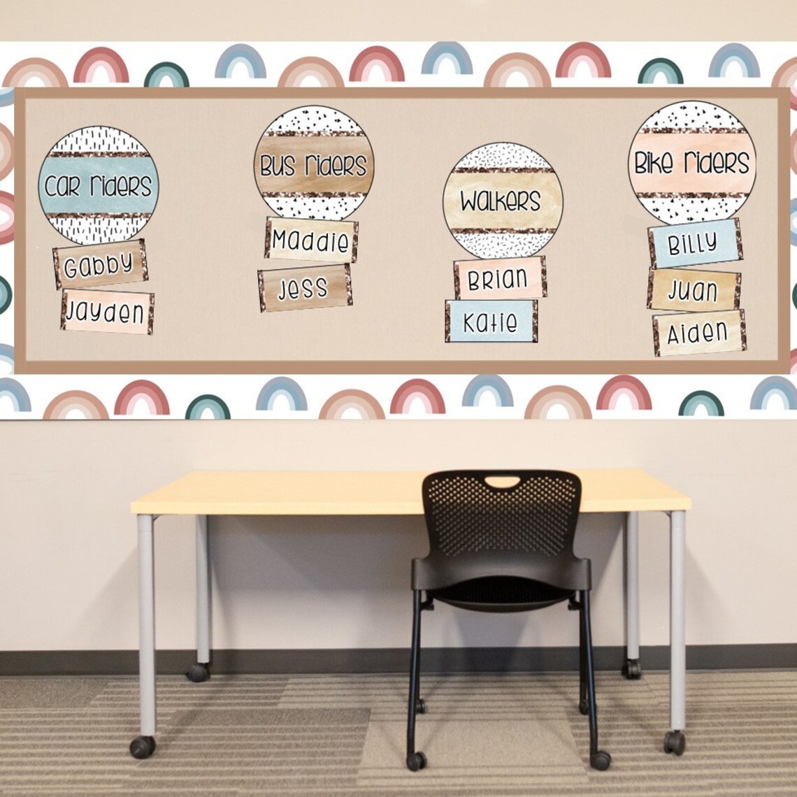 Neutral How We Go Home Dismissal Chart Template Neutral Boho Classroom ...