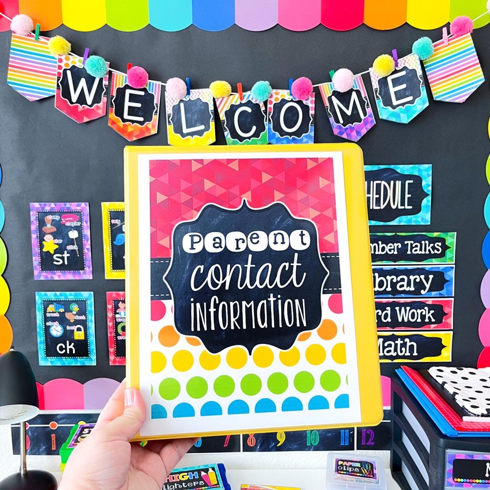 Editable Binder Covers and Spines | Rainbow Classroom Decor | Printable ...