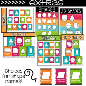 PRINTABLE Shape Posters and Charts | Confetti Rainbow Classroom Decor ...