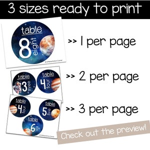 PRINTABLE Space Table Numbers Space Classroom Decor Classroom Table ...