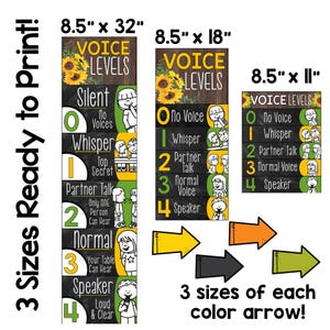 Printable Voice Level Chart Posters Farmhouse Classroom Decor Editable ...
