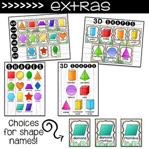 PRINTABLE Shape Posters and Charts | Cactus Classroom Decor | 2D and 3D ...