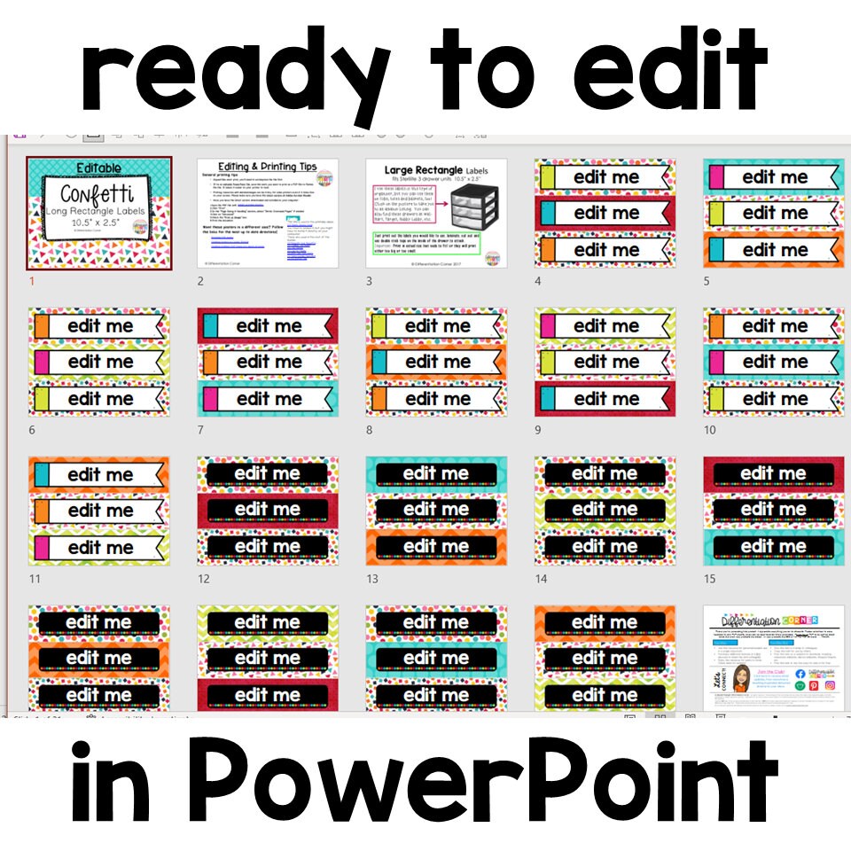 Editable Confetti Rainbow Classroom Labels Classroom Decor - Etsy