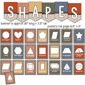 PRINTABLE Shapes Poster Charts Farmhouse Chicken Classroom Decor 2D and ...