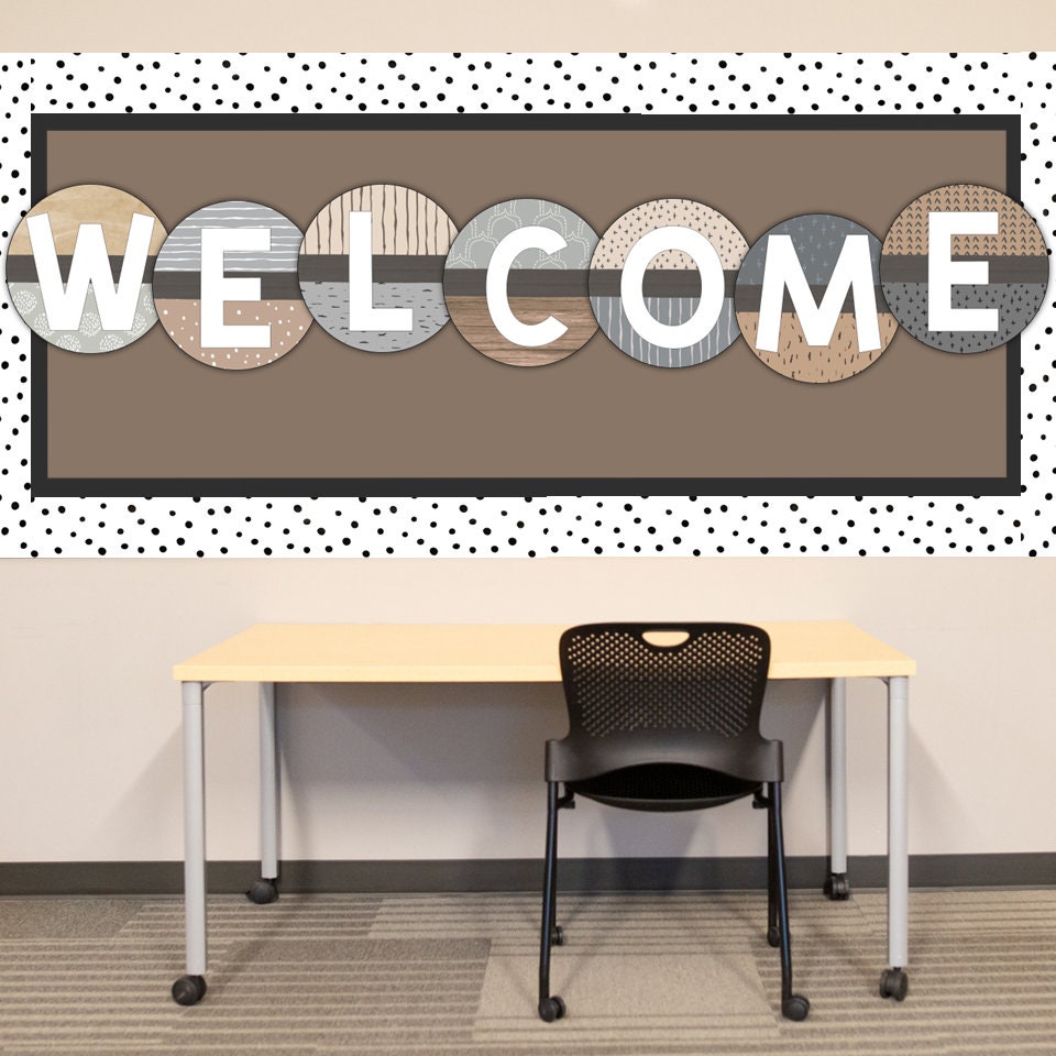 PRINTABLE Welcome Banner Boho Neutral Classroom Decor Neutral Welcome ...