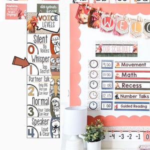 Printable Voice Level Chart Posters Chicken Farm Classroom Decor ...