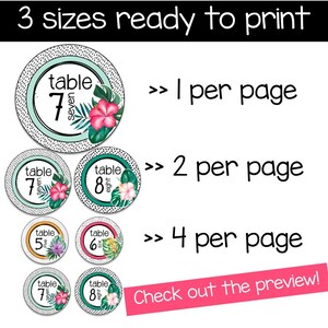 PRINTABLE Tropical Numbers | Tropical Classroom Decor | Classroom Table ...