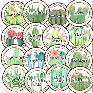 Cactus How We Go Home Dismissal Chart Template | Cactus Classroom Decor ...
