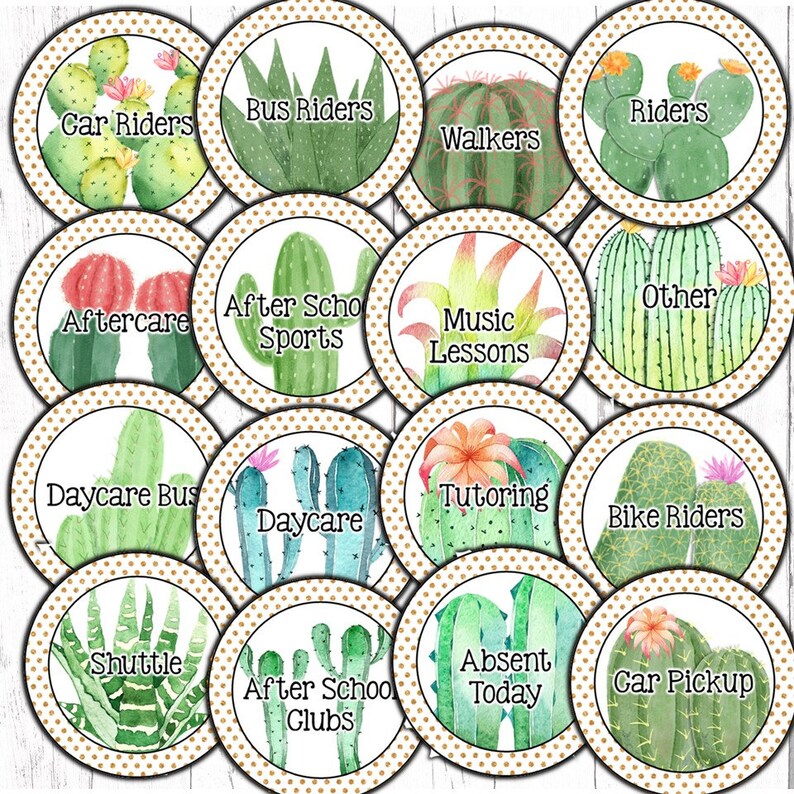 Cactus How We Go Home Dismissal Chart Template Cactus - Etsy