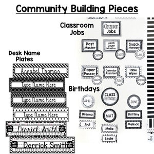 Modern Black and White Classroom Decor Bundle Classroom Bulletin Board ...