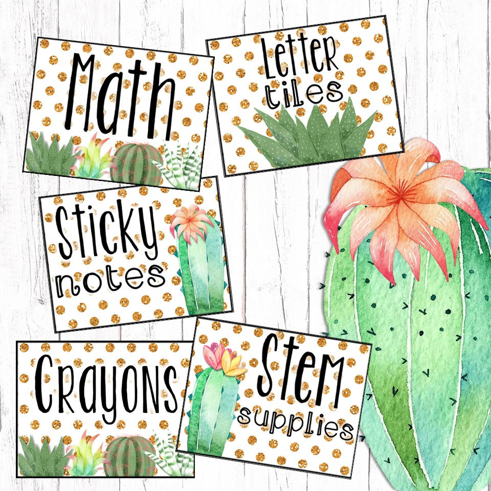 Editable Cactus Classroom Labels Cactus Classroom Decor Succulent ...