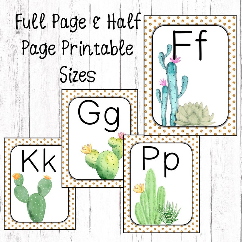 Alphabet Posters for the Classroom Cactus Classroom Decor Printable ...