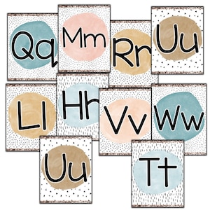 Alphabet Posters for the Classroom Neutral Boho Classroom Decor ...