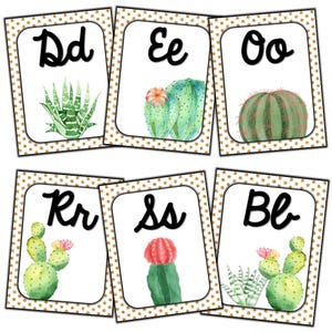 Alphabet Posters for Classroom Cactus Classroom Decor | Printable ...