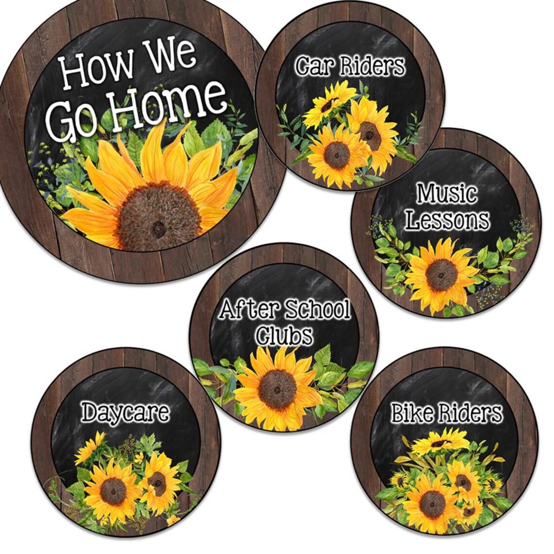 How We Go Home Dismissal Chart Template | Sunflower Farmhouse Classroom ...