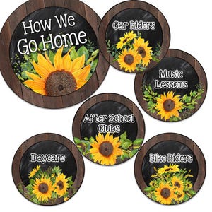 How We Go Home Dismissal Chart Template | Sunflower Farmhouse Classroom ...